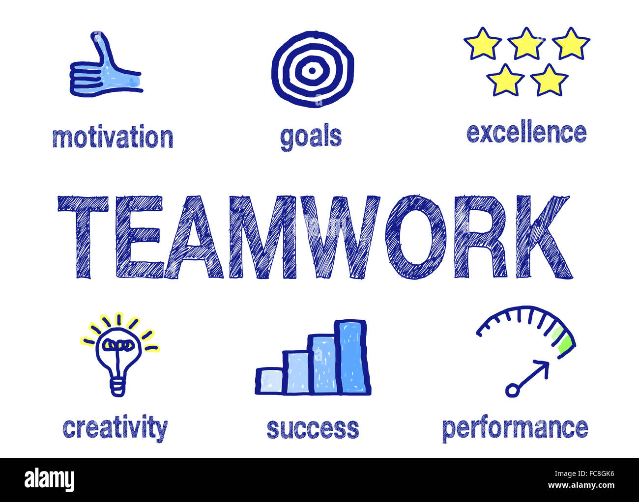 Teamwork goals ideas creativity Cut Out Stock Images & Pictures - Alamy