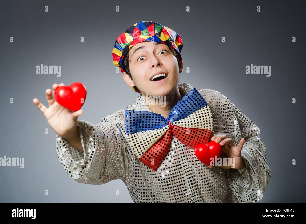 Funny clown with red nose Stock Photo - Alamy