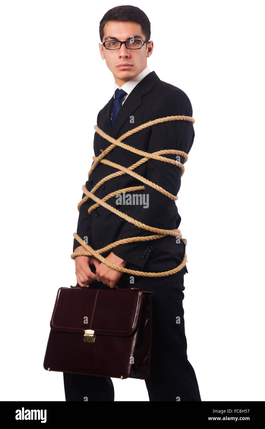 Businessman isolated on the white Stock Photo - Alamy