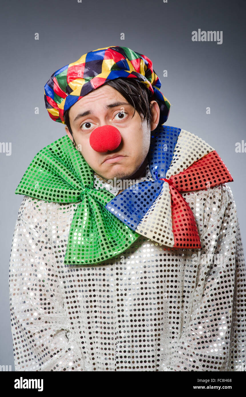 Funny clown with red nose Stock Photo - Alamy