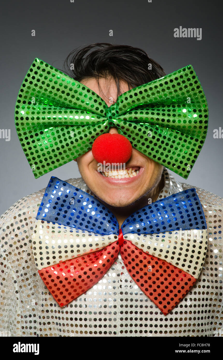 Funny clown with red nose Stock Photo - Alamy