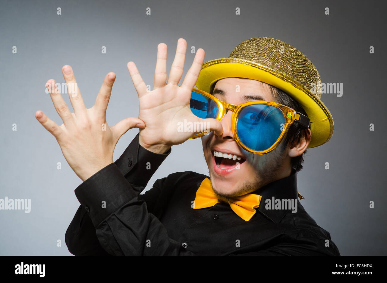 Funny man with vintage hat Stock Photo - Alamy