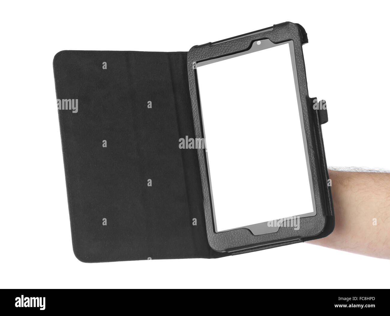 Hand with touchpad pc Stock Photo - Alamy