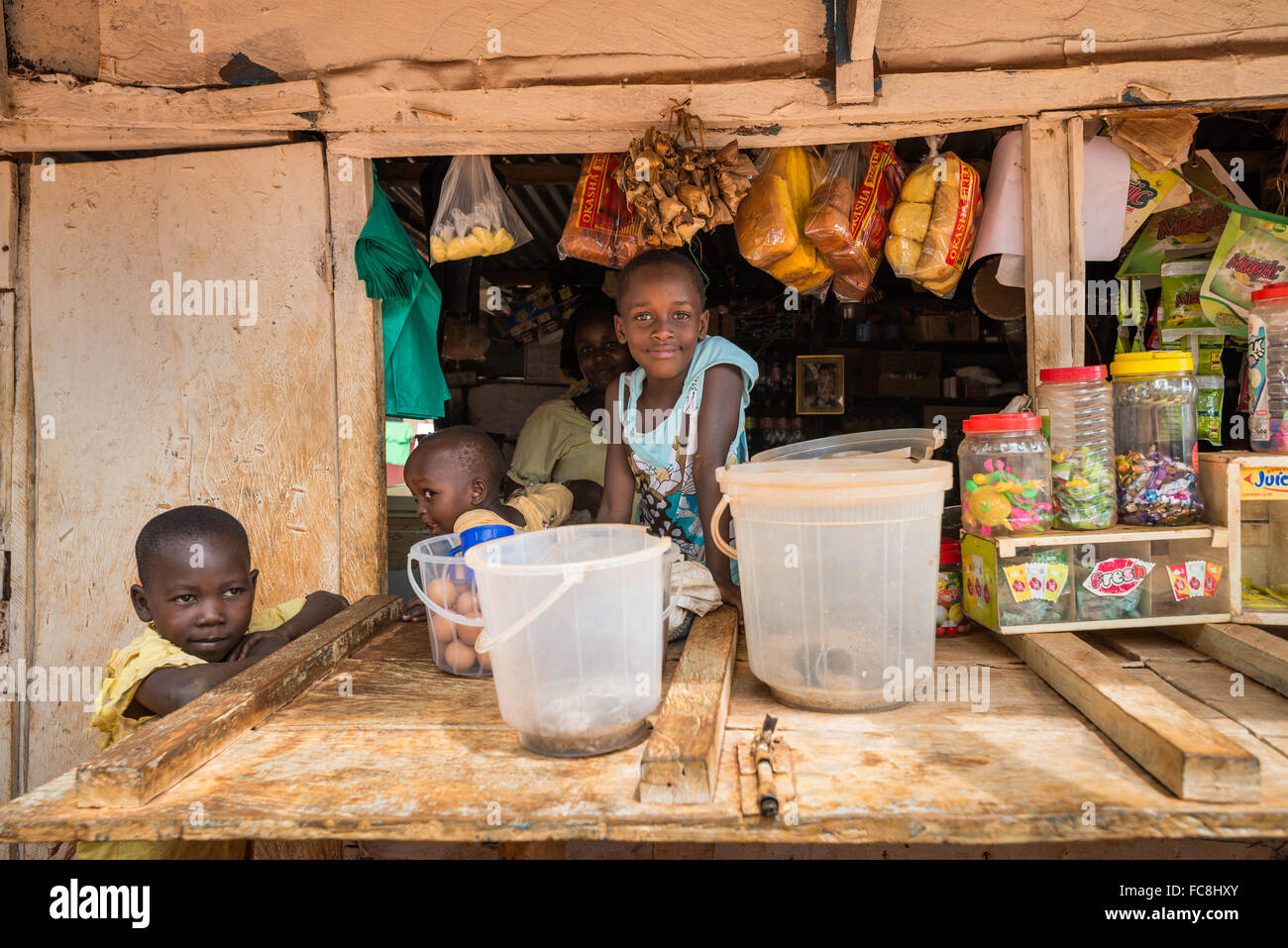 local child in the shop, Near Jinja, Uganda, Africa Stock Photo - Alamy