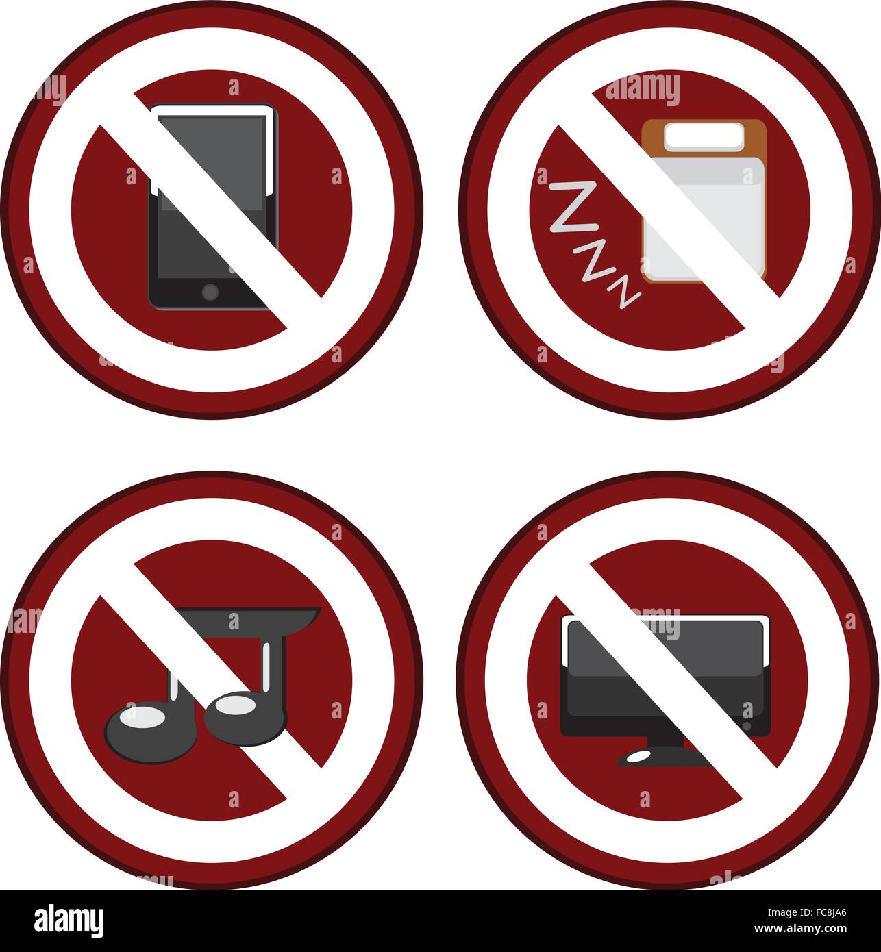 Signs of ban in office vector illustration Stock Vector Image & Art - Alamy