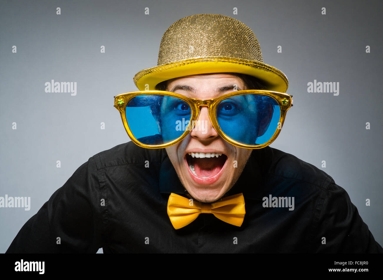 Funny man with vintage hat Stock Photo - Alamy