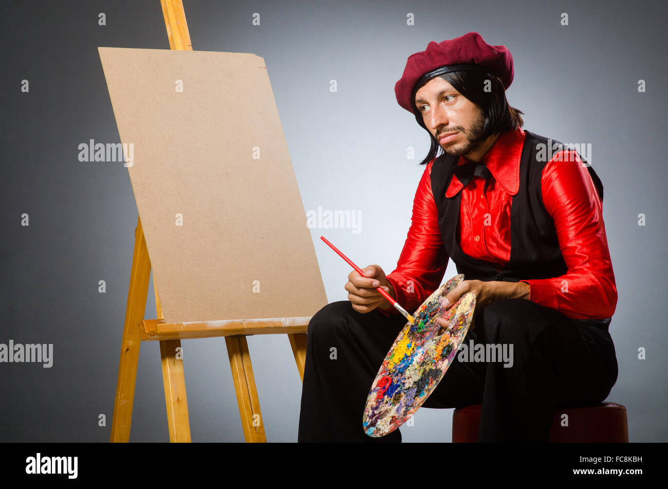 Man artist in art concept Stock Photo - Alamy