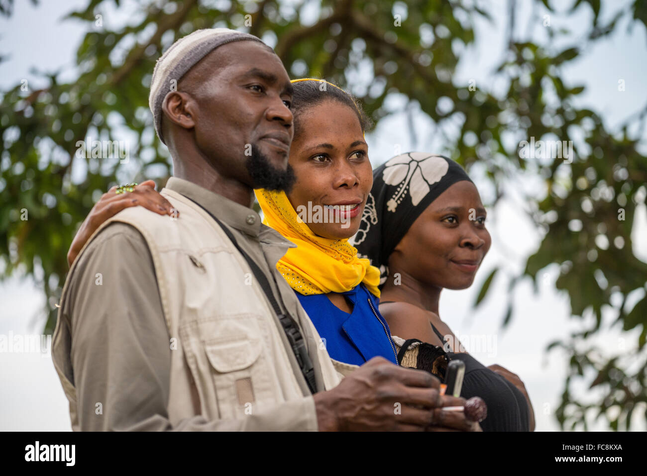 Portrait of the Muslim tourists, the source of the River Nile, Lake ...