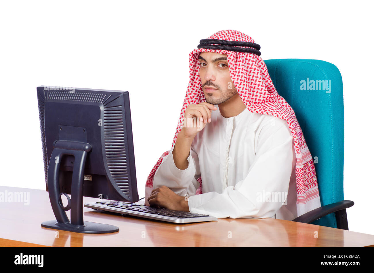 Arab man working in the office Stock Photo - Alamy