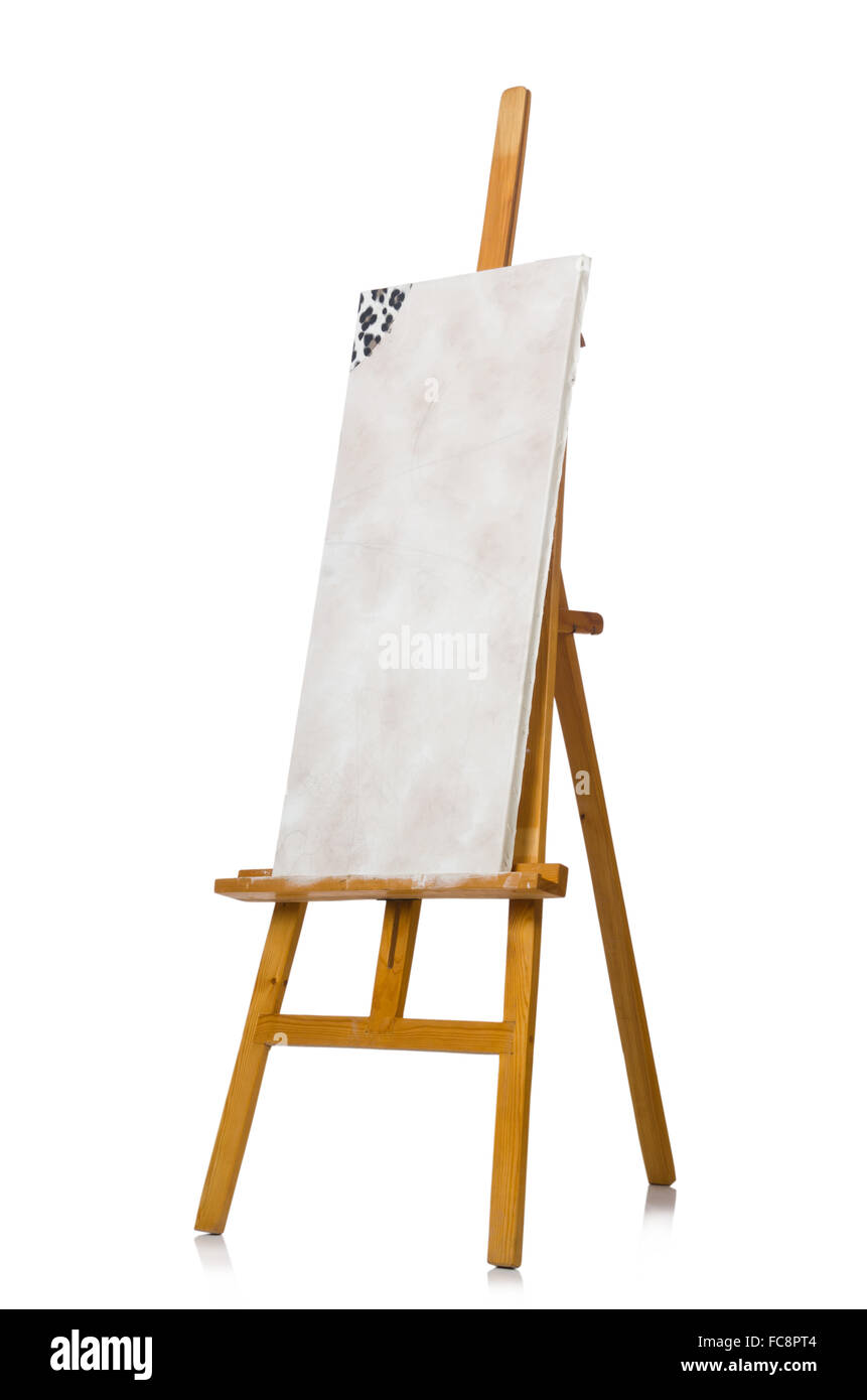 Easel isolated on the white background Stock Photo - Alamy