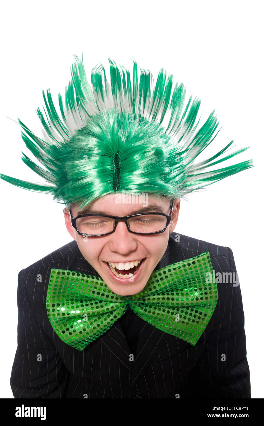 Funny man with mohawk hairstyle Stock Photo - Alamy
