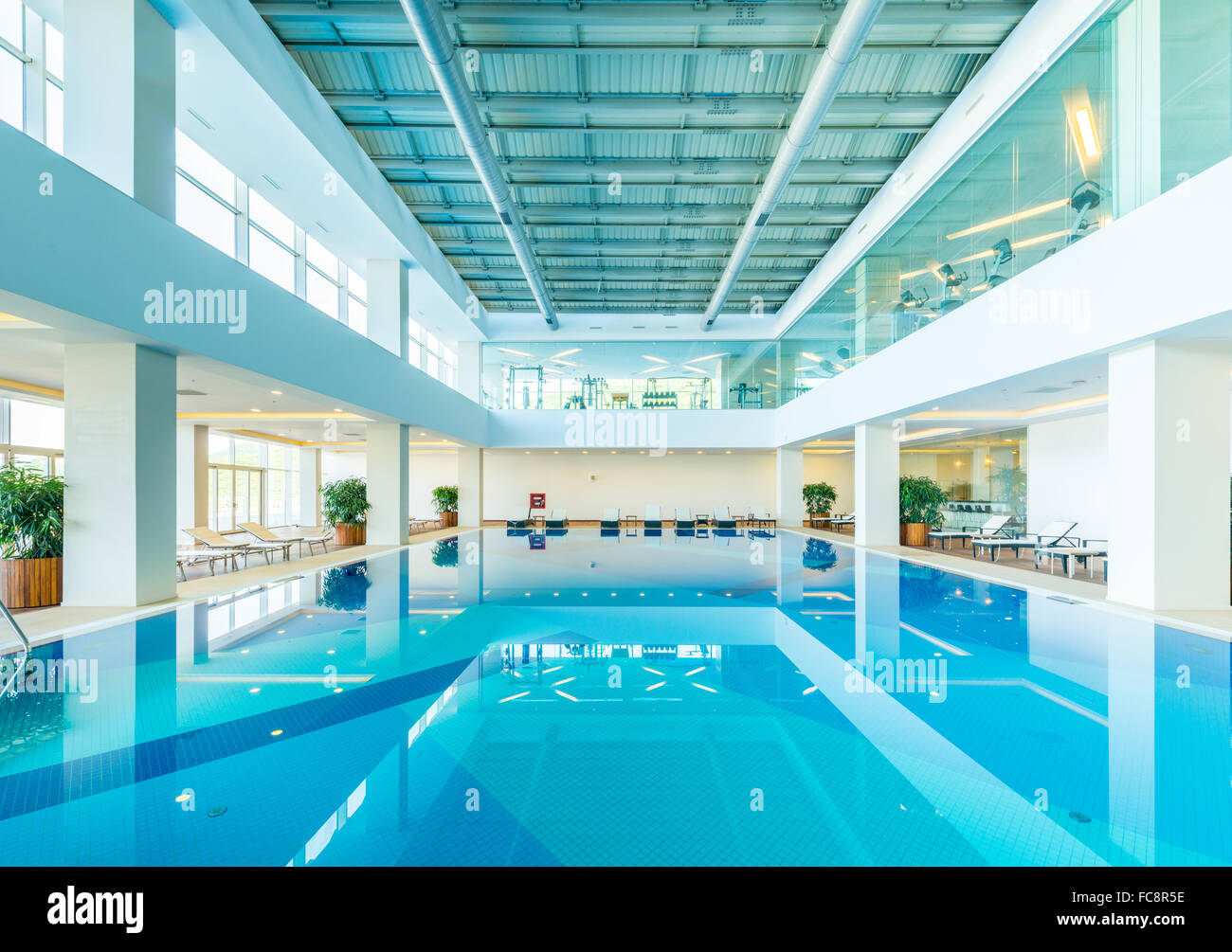 Indoor swimming pool in healthy concept Stock Photo - Alamy