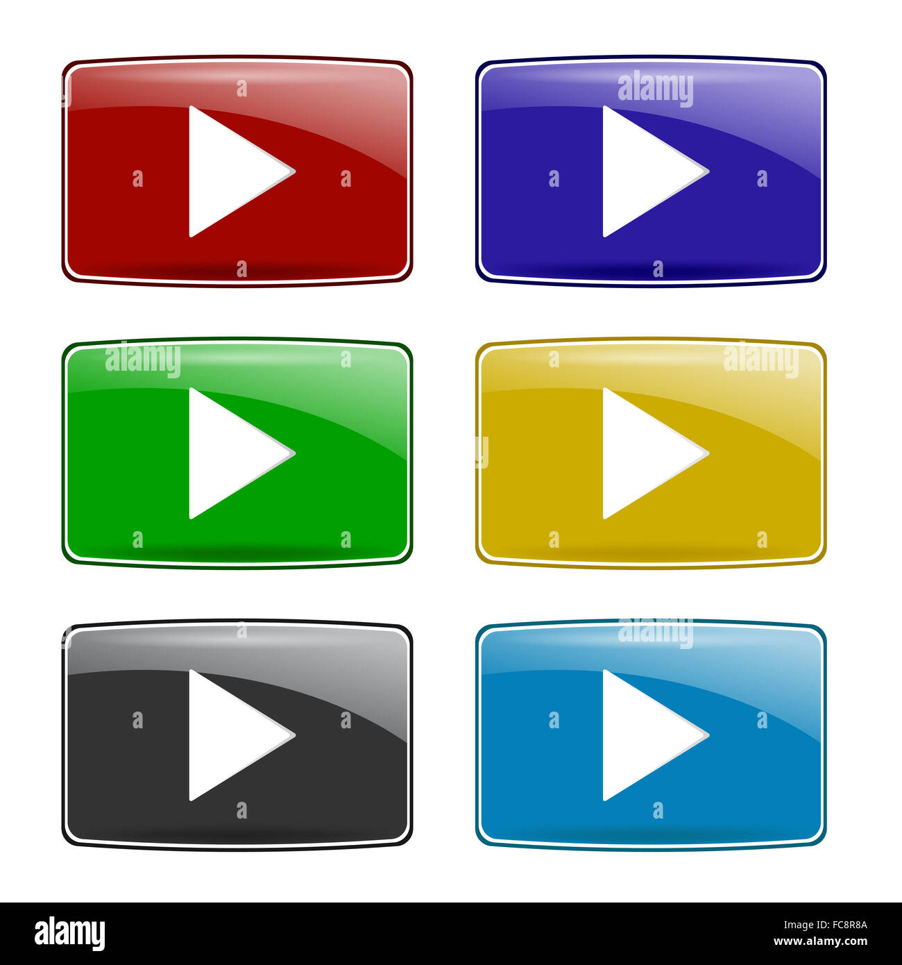 Play online icon set Cut Out Stock Images & Pictures - Alamy