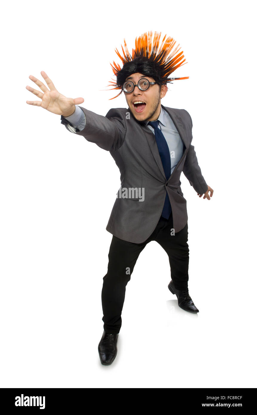 Funny man with mohawk hairstyle Stock Photo - Alamy