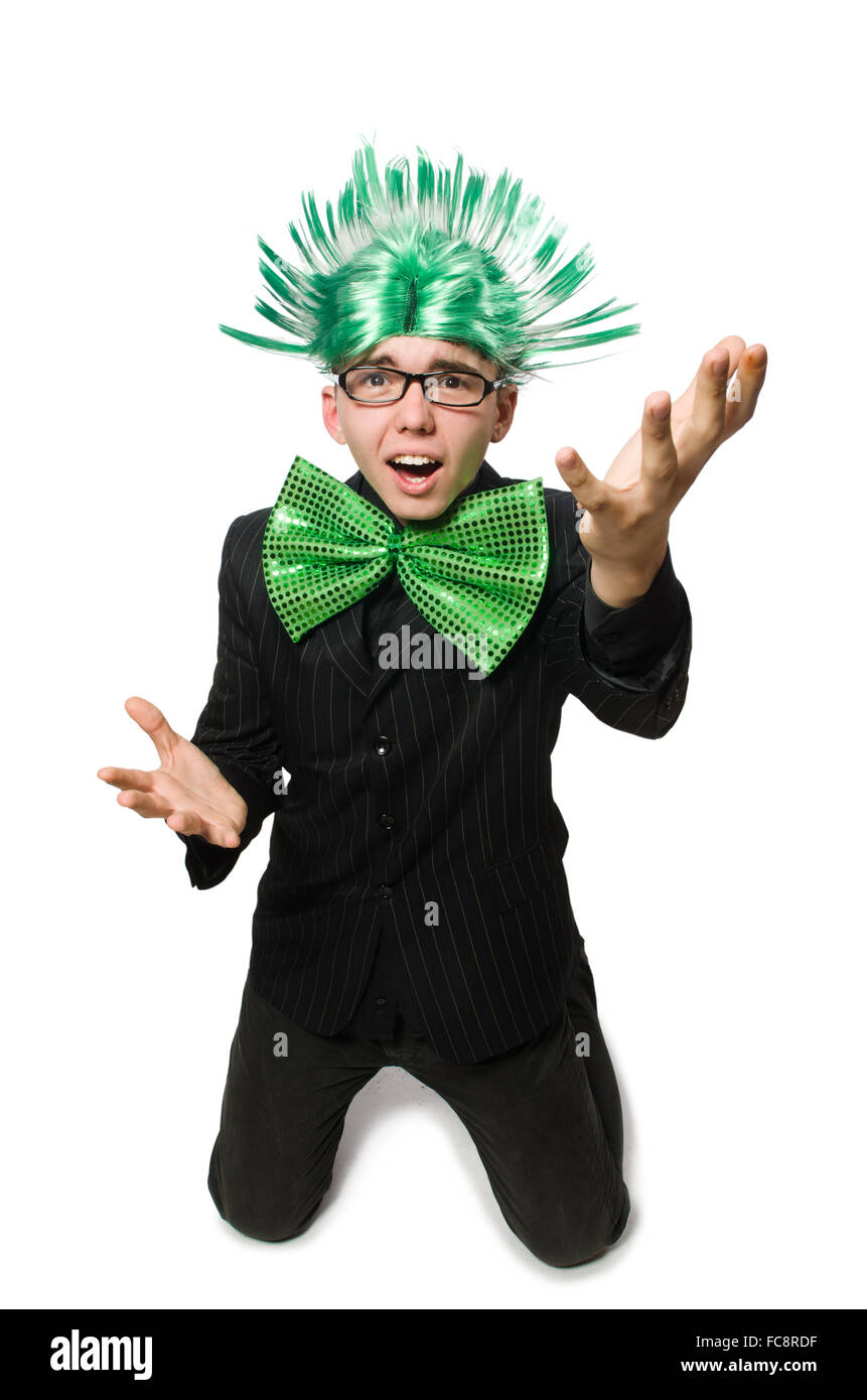 Funny man with mohawk hairstyle Stock Photo - Alamy