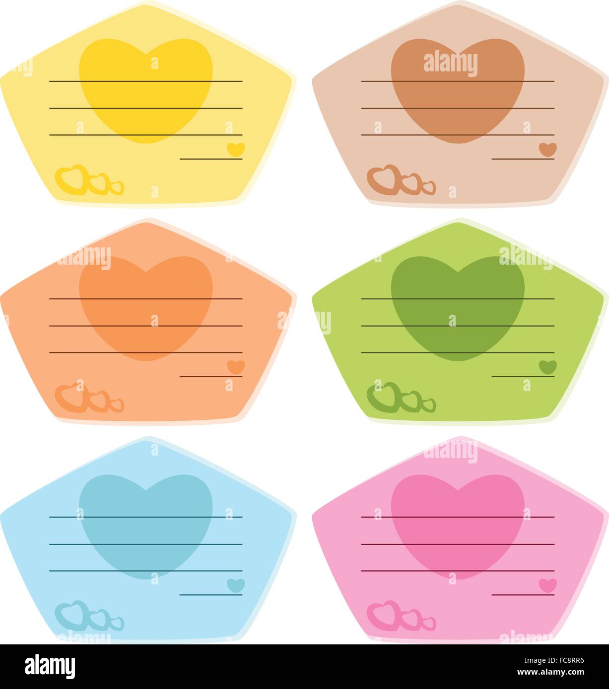Colorful paper note of love, memo illustration Stock Vector Image & Art ...