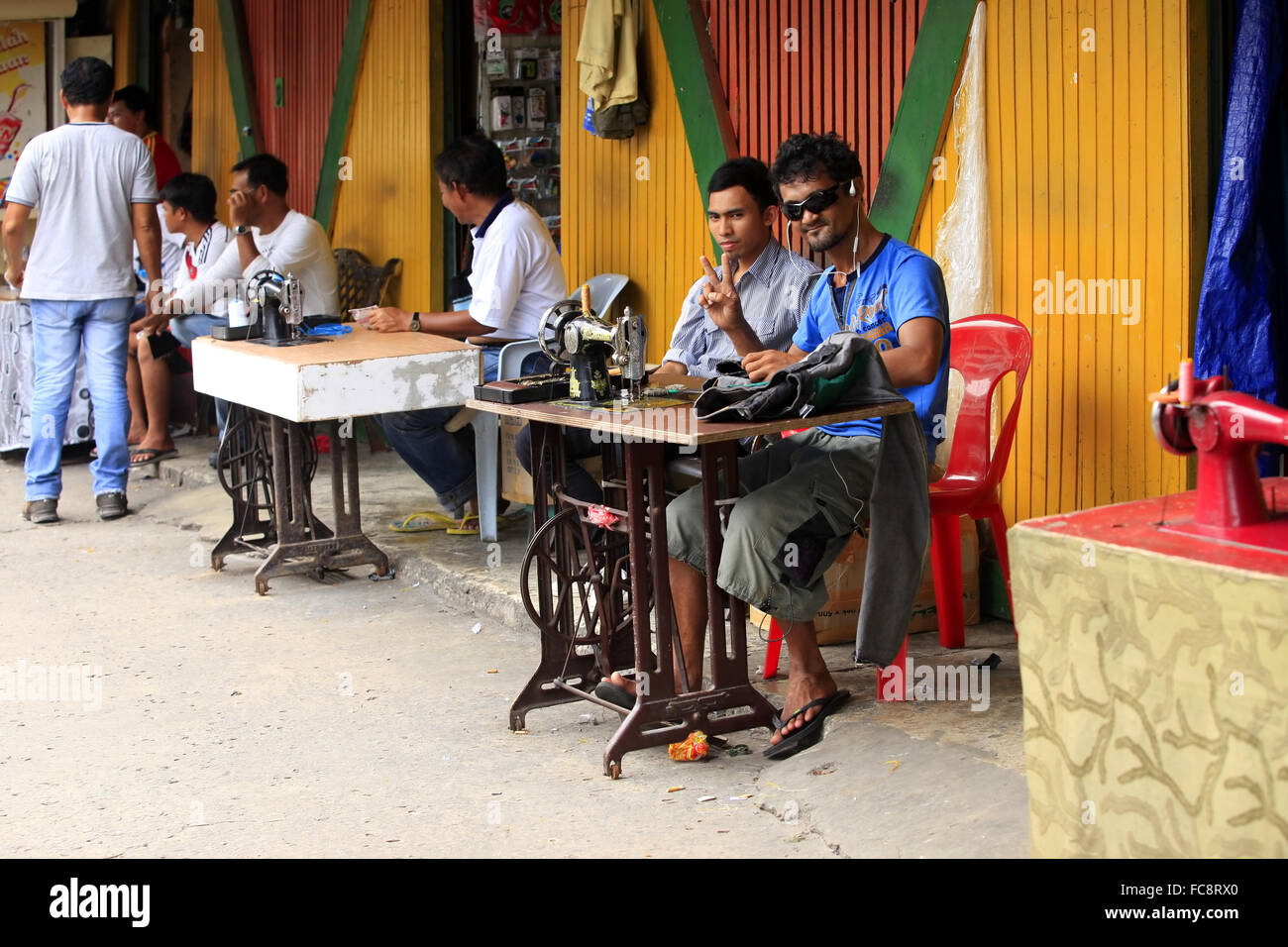 Portrait of a Street Tailor in Asia Stock Photo - Alamy