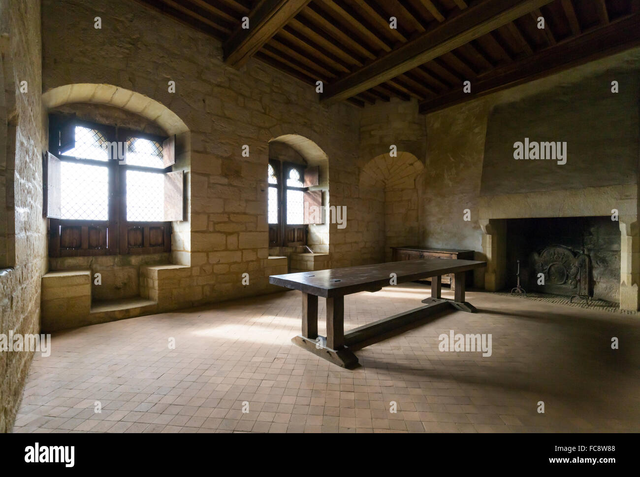 Chateau de Beynac interior, Beynac-et-Cazenac, Dordogne, France Stock ...