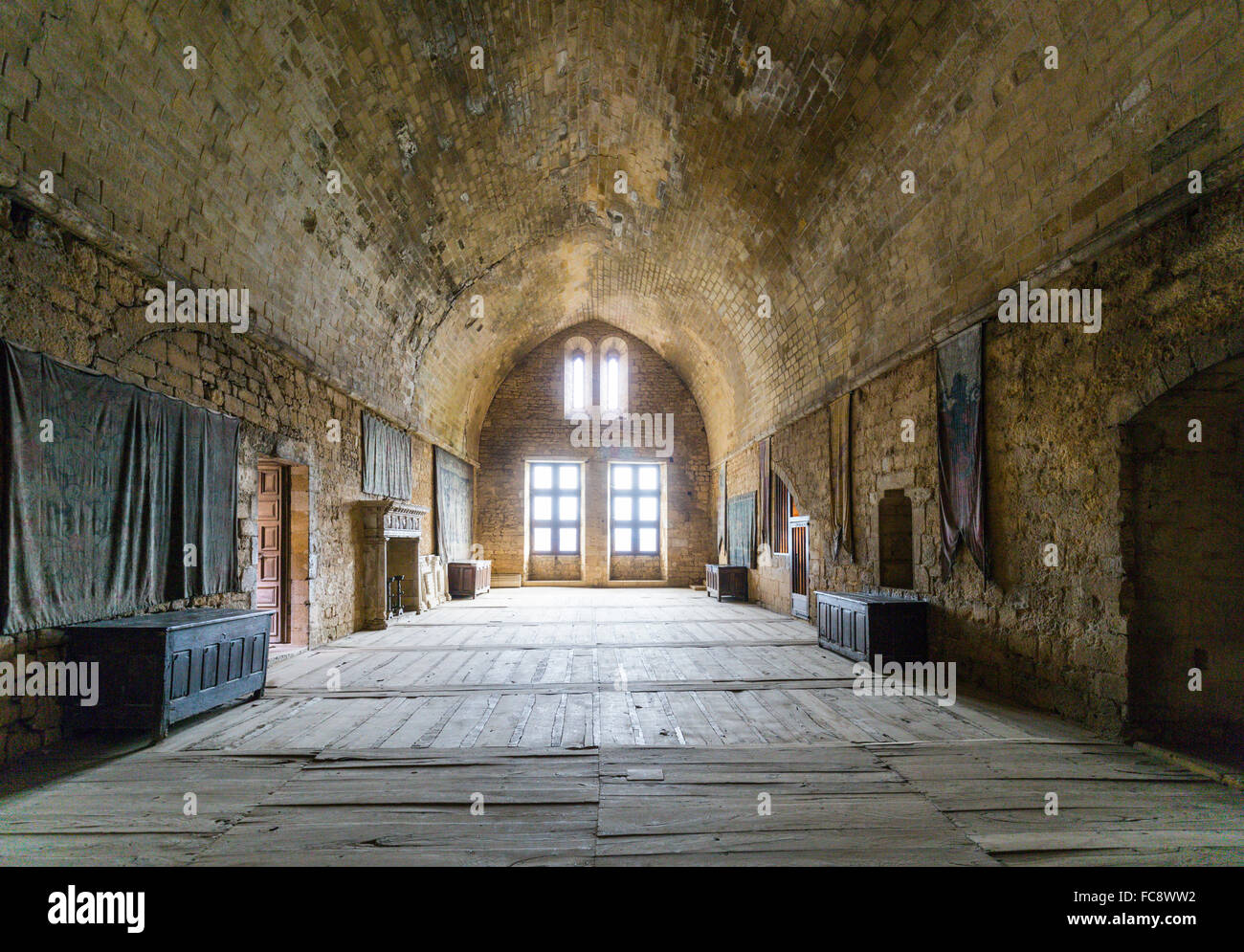 Chateau de Beynac interior, Beynac-et-Cazenac, Dordogne, France Stock ...