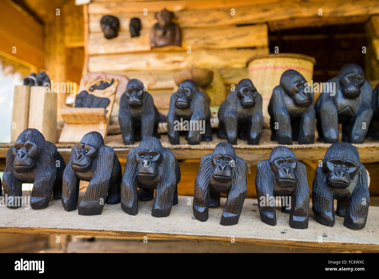 crafts for sale as souvenirs, Buhoma, Bwindi Impenetrable National Park ...