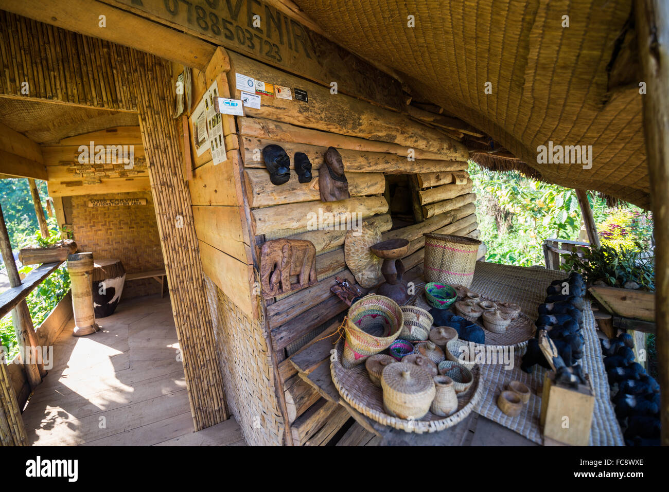 crafts for sale as souvenirs, Buhoma, Bwindi Impenetrable National Park ...