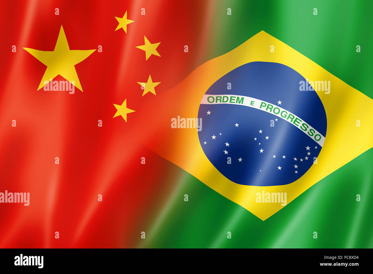 China and Brazil flag Stock Photo - Alamy