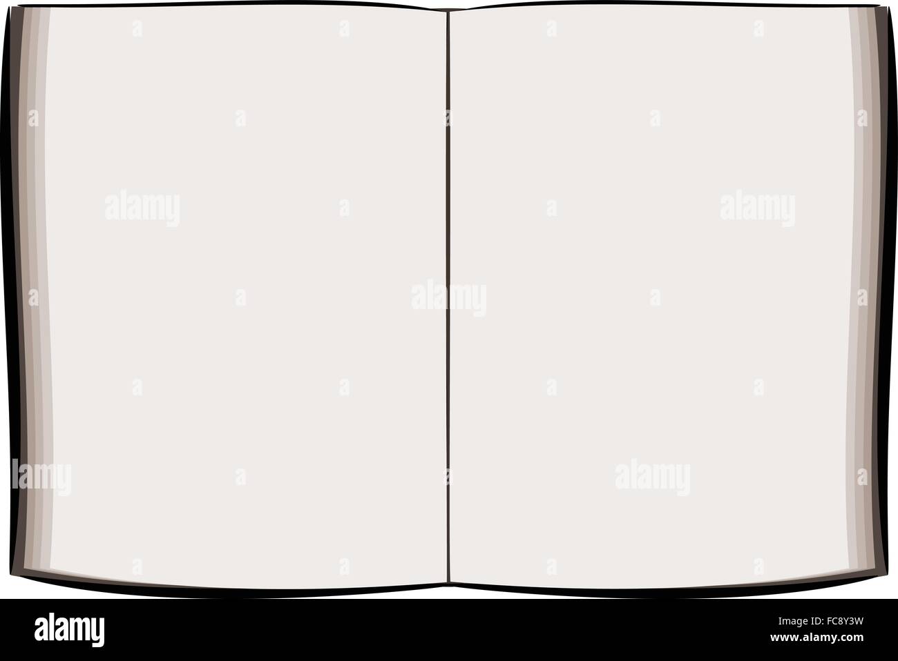 Open brown book empty pages for note concept illustration Stock Vector ...