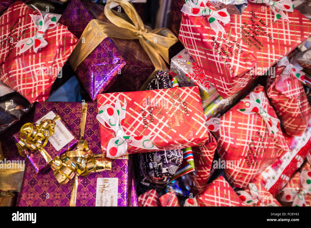 Wrapped Christmas Presents Stock Photo - Alamy