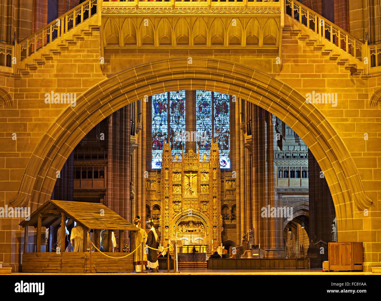 Interior of Liverpool Anglican Cathedral England UK Stock Photo - Alamy