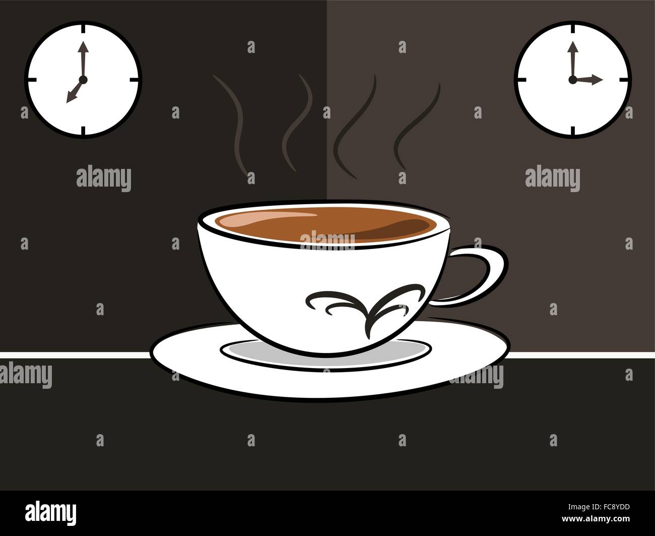 Coffee symbol in the break time concept illustration Stock Vector Image ...