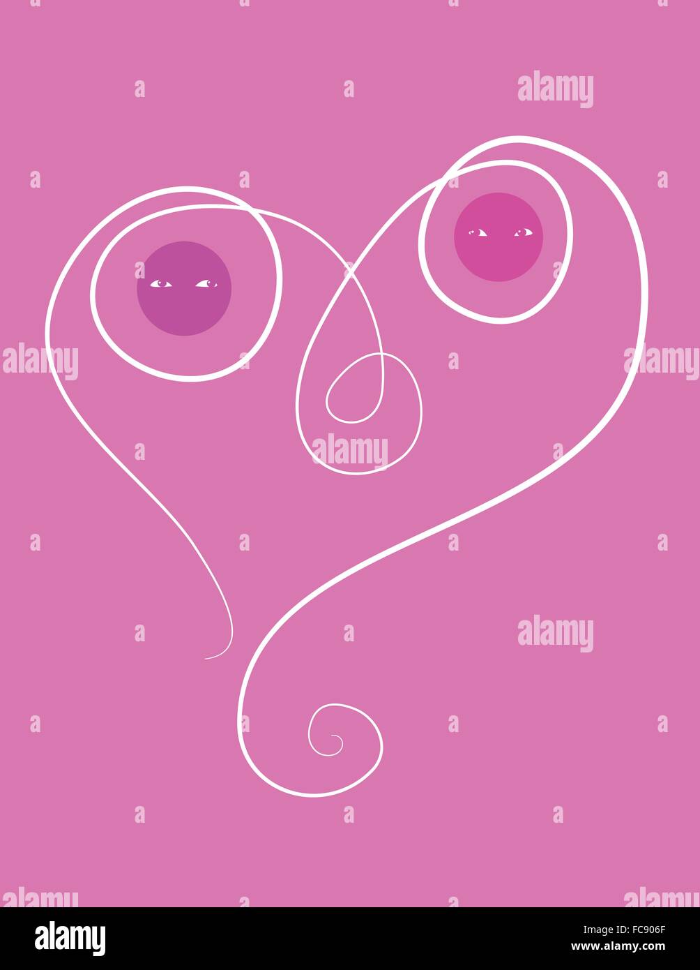 Couple in love bound together in a heart Stock Vector Image & Art - Alamy