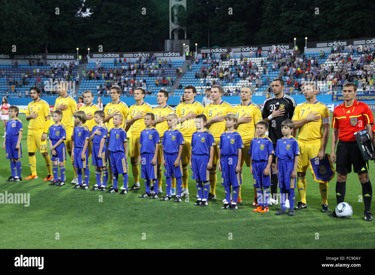 KYIV, UKRAINE - JUNE 1, 2011: Ukraine National football team players ...