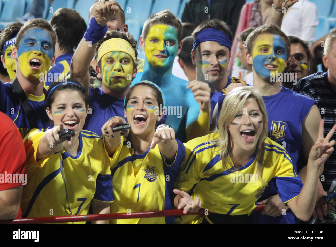 Ukrainian football supporters hi-res stock photography and images - Alamy