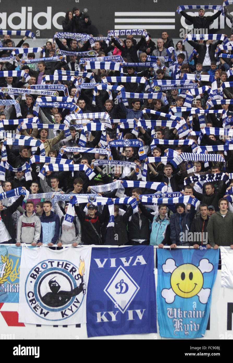 Dynamo Kyiv team supporters show their support Stock Photo - Alamy