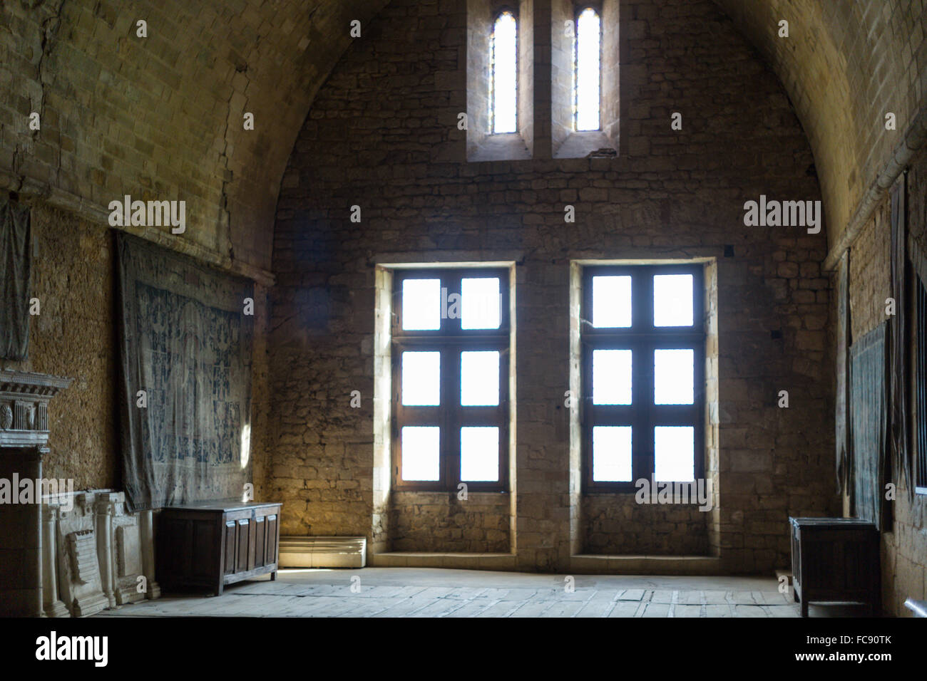 Chateau de Beynac interior, Beynac-et-Cazenac, Dordogne, France Stock ...