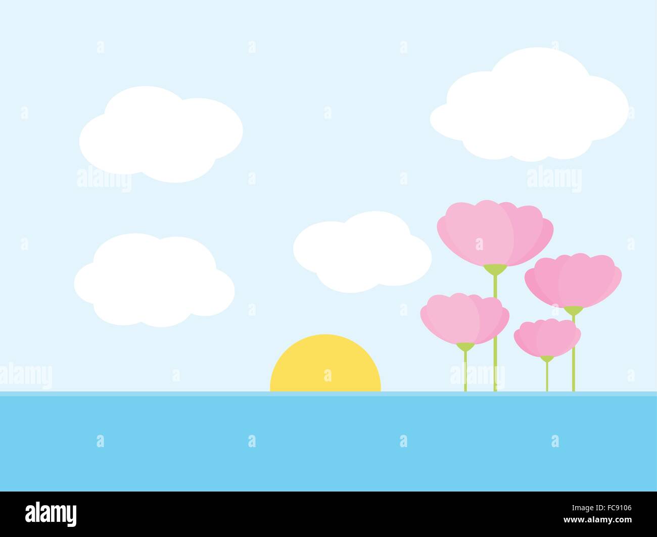 Flower draw and background in peace concept illustration Stock Vector ...