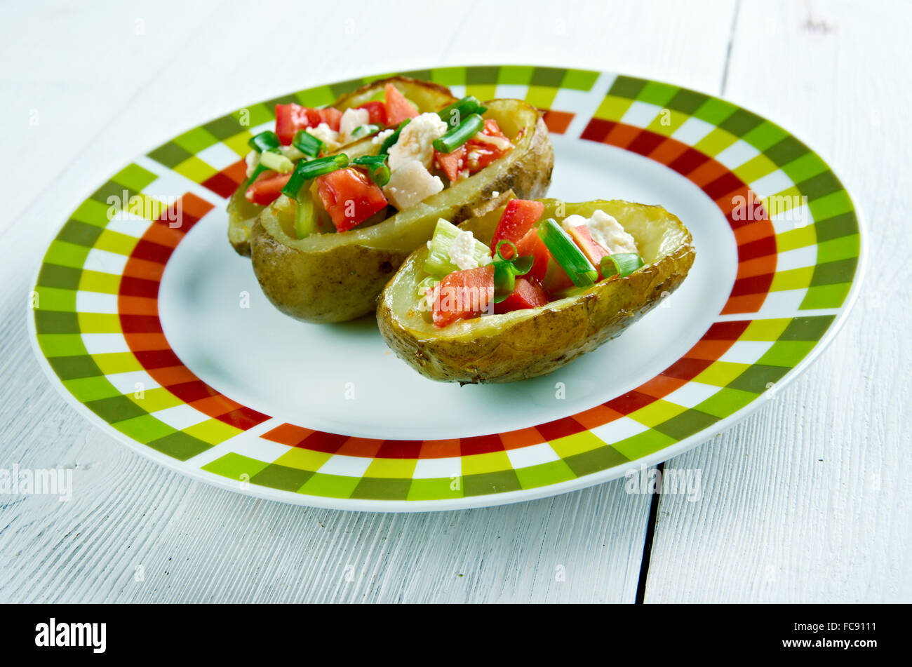 Loaded Potato Skin Stock Photo - Alamy