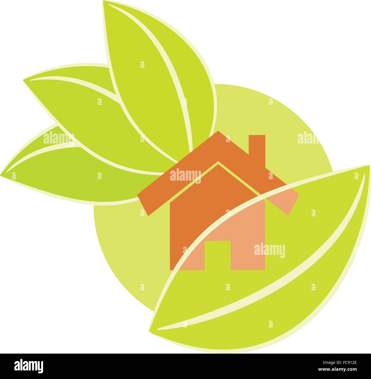 Home green color in the environment concept illustration Stock Vector ...