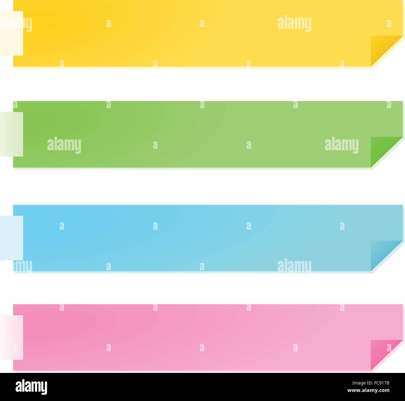yellow and green paper notes vector illustration Stock Vector Image ...