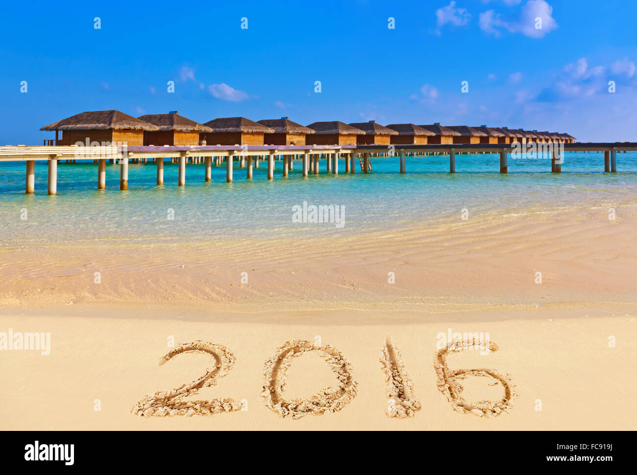 Numbers 2016 on beach Stock Photo - Alamy