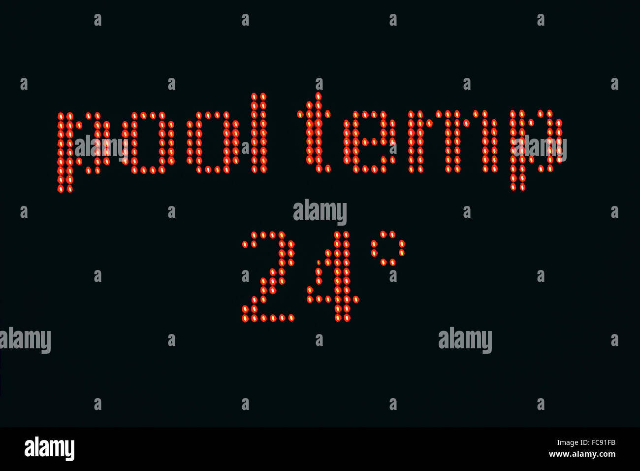 Scoreboard with the temperature in the pool Stock Photo - Alamy