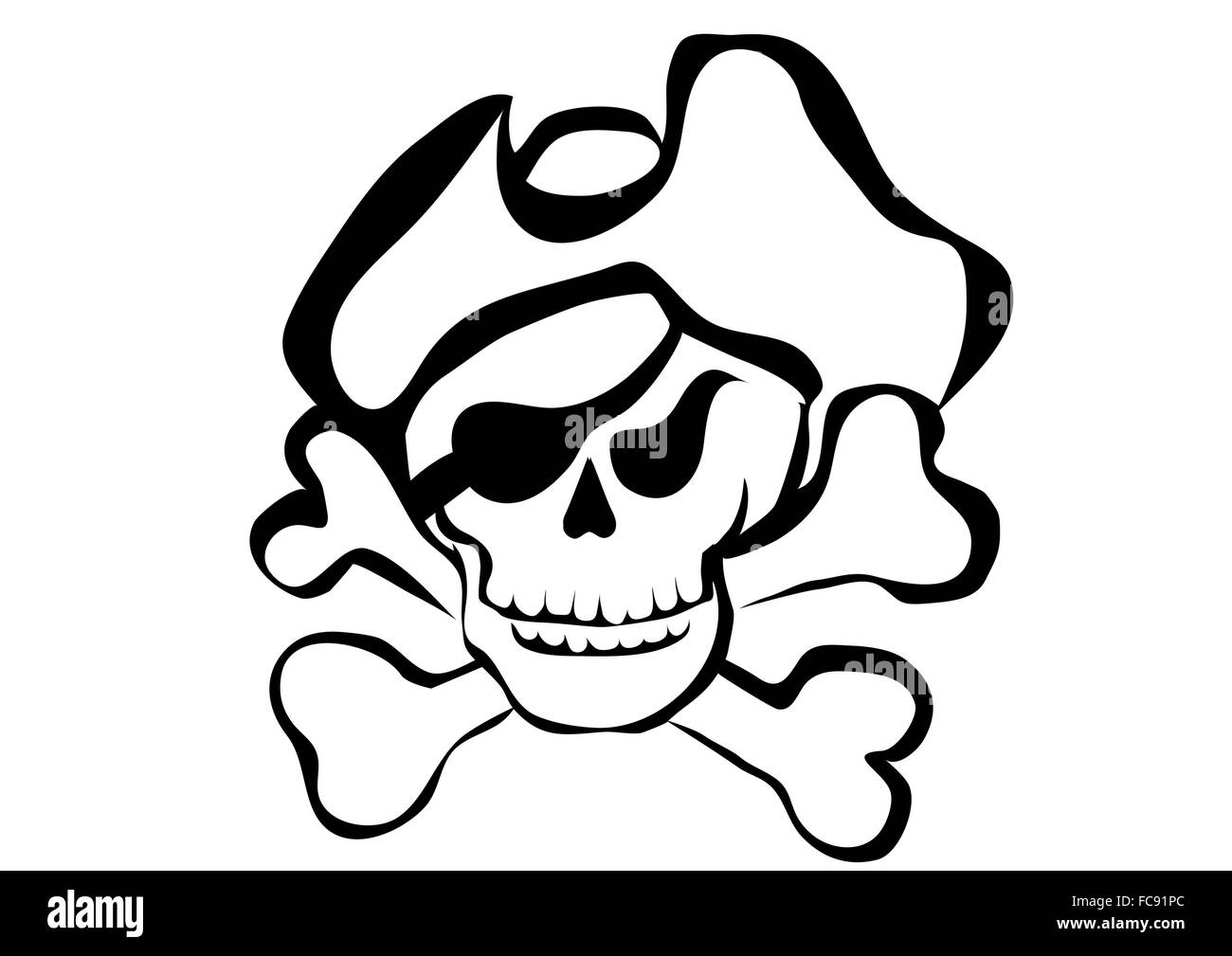 symbol of pirate. pirate skull, hat and bones Stock Vector Image & Art ...