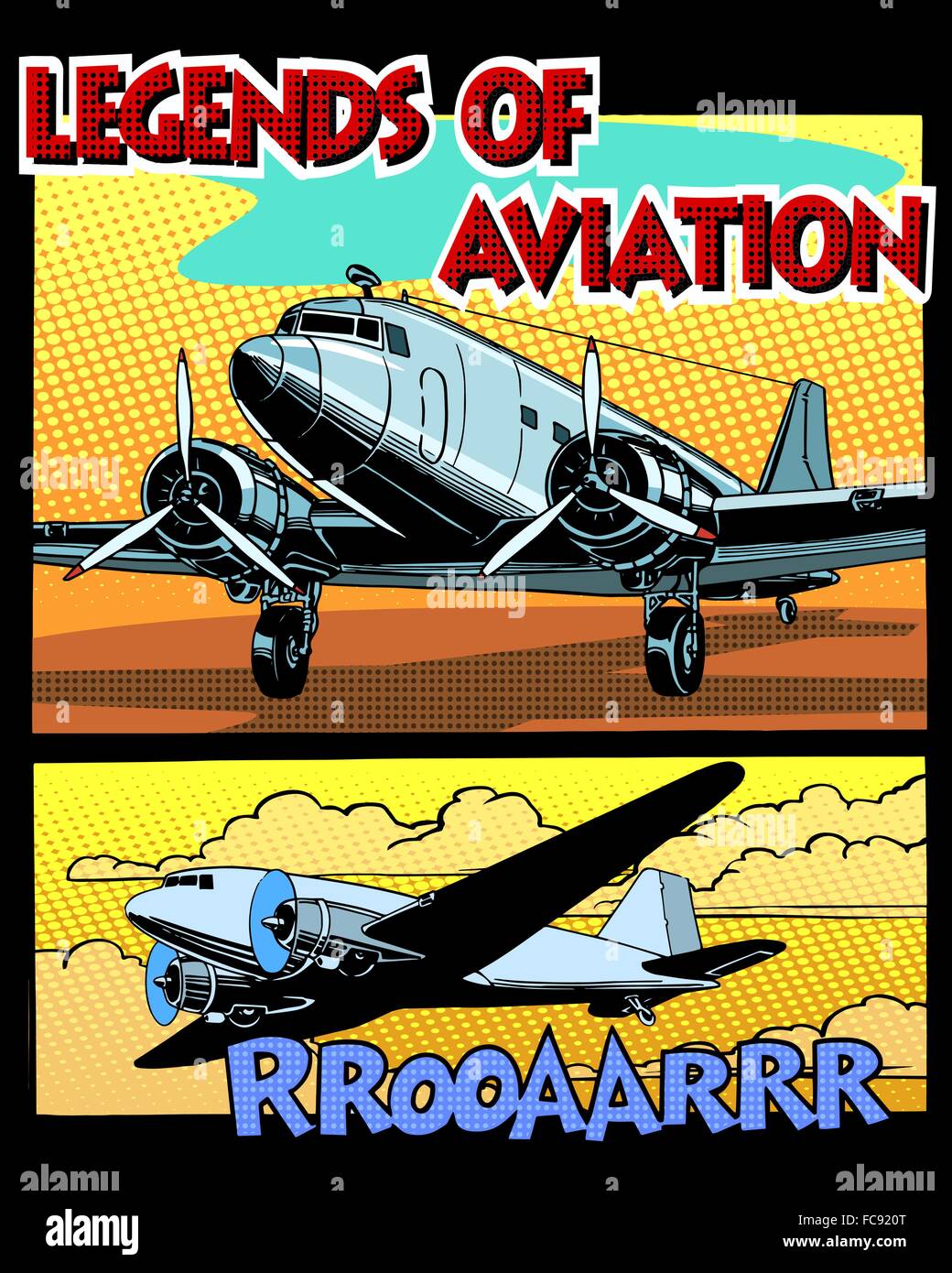 Legends of aviation abstract retro airplane Stock Vector Image & Art ...