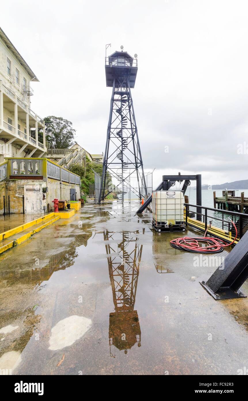The old Guard Tower on Alcatraz Penitentiary island, now a museum, in ...