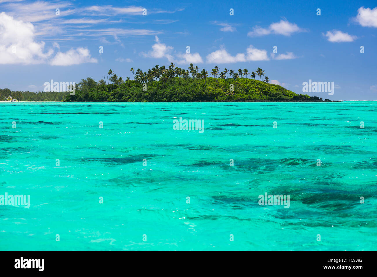 Motu Taakoka Island in Muri Lagoon, Rarotonga, Cook Islands, South ...