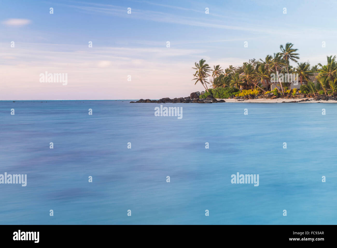 Muri Lagoon sunrise, Rarotonga, Cook Islands, South Pacific, Pacific ...