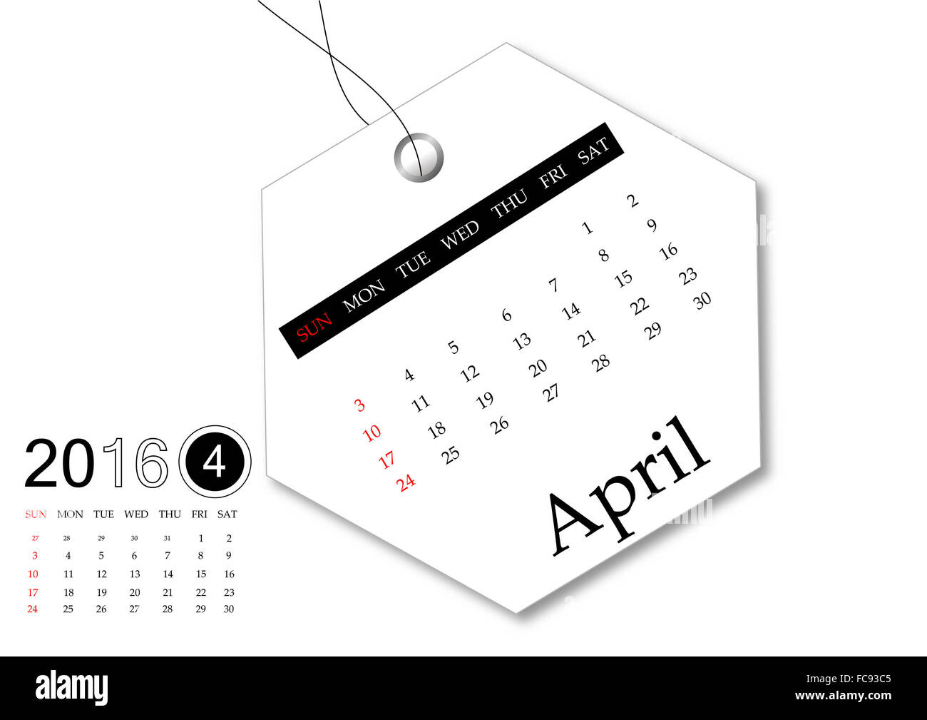 Calendar sheet april hi-res stock photography and images - Alamy