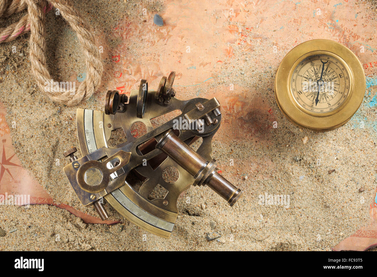 Old navigational instruments hi-res stock photography and images - Alamy