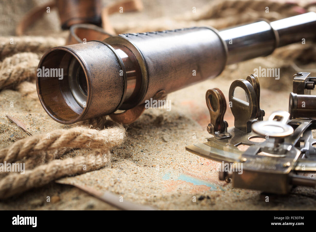 Old navigational instruments hi-res stock photography and images - Alamy