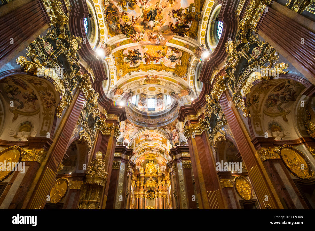 Beautiful church in Melk Abbey, UNESCO World Heritage Site, Wachau ...